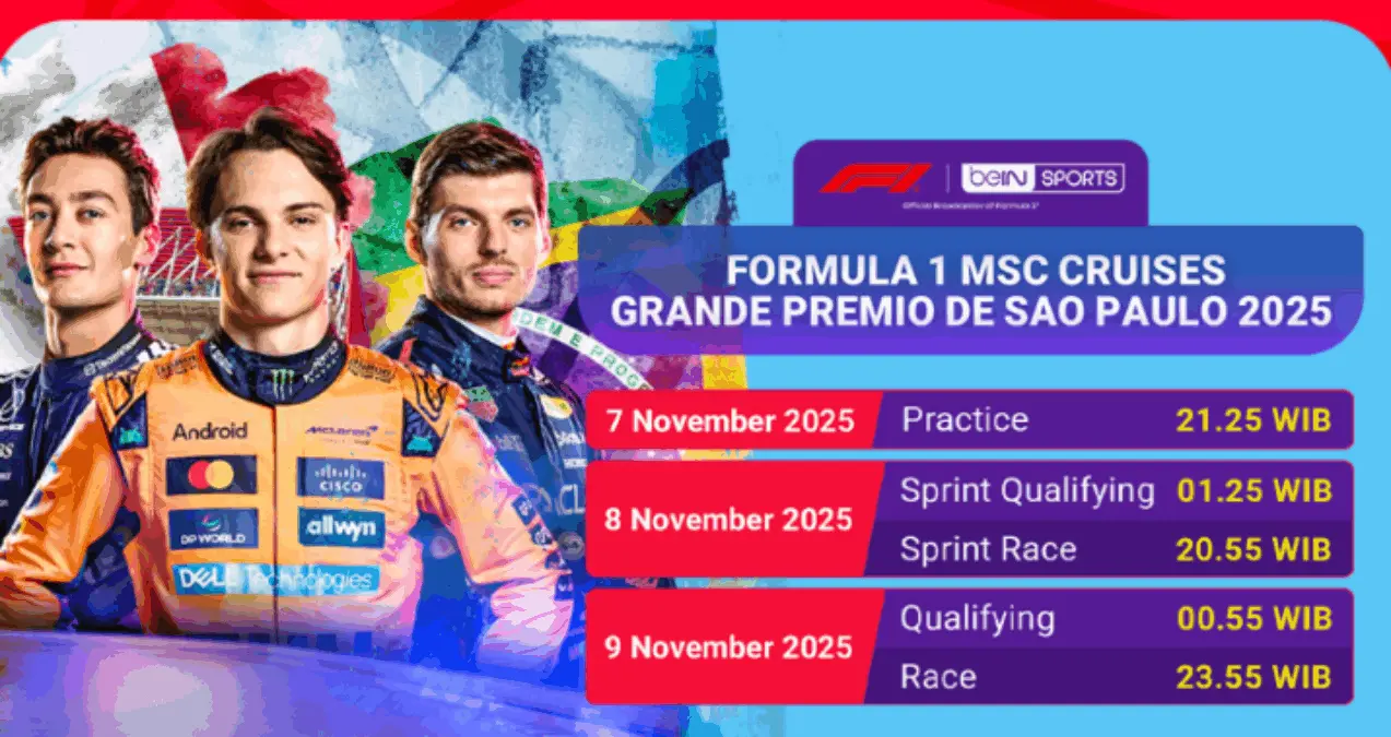 Jadwal Formula 1 GP Brasil 2025 Live 7-10 November: Persaingan Super ...