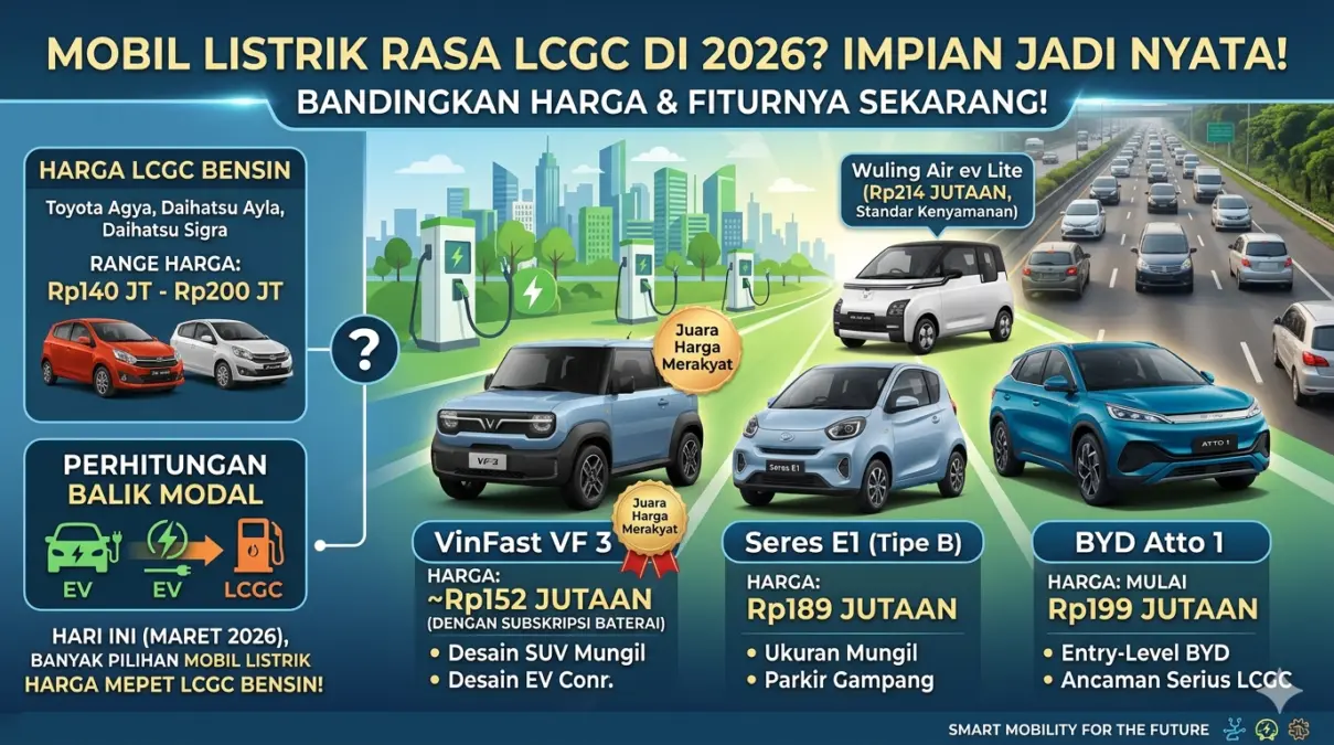 Mobil Listrik Harga LCGC? Ini Daftar Termurah 2026 Mulai Rp150 Jutaan ...